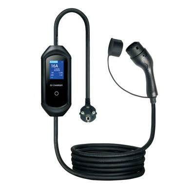 Supplier 7KW 250V Standard EV Charger IEC62196 Type 2 32A with 2.8 Inch LED Screen to Indicate Charging Status IP65